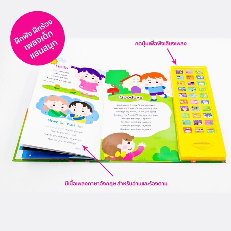 หนังสือพร้อมปุ่มกดฟังเสียง! ฝึกฟัง ฝึกร้อง เพลงเด็กแสนสนุก กับ Sound ...