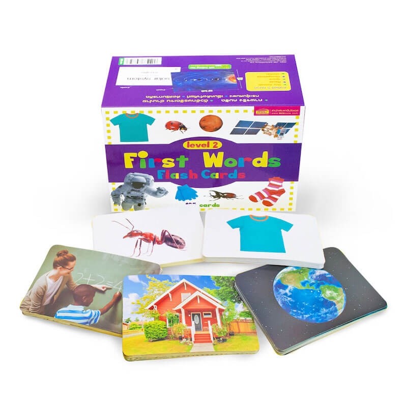 First Words Flash Cards การ์ดคำศัพท์ 5 หมวด กล่องม่วง Level 2 (ใช้ร่วม ...